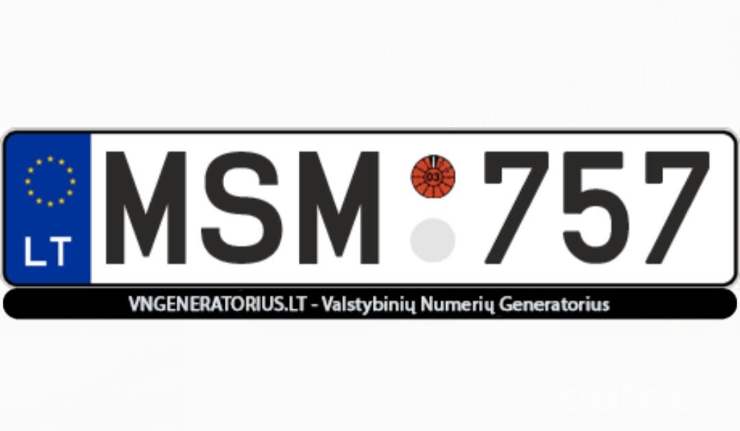 Valstybinis numeris MSM 757 | autoa.lt